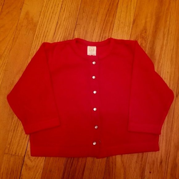 GAP | Shirts & Tops | Baby Gap Red Snap Closure Cardigan Top Size 243 ...